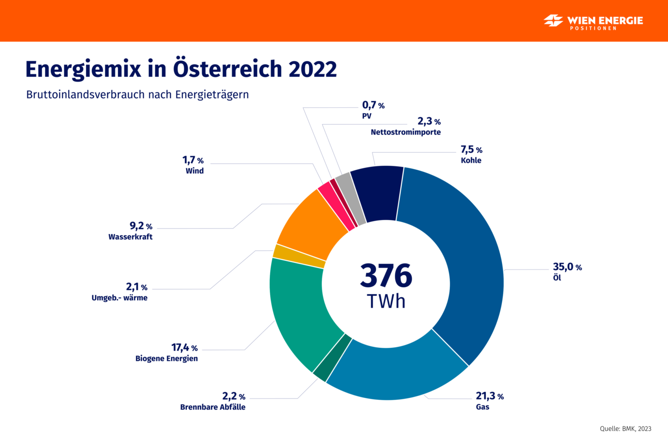 Energiemix Österreich » Verbrauch nach Energieträgern